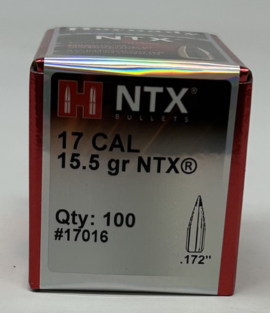 Hornady 17 Cal (.172 Dia) Reloading Bullets H17016 15.5 Grain NTX 100 ...
