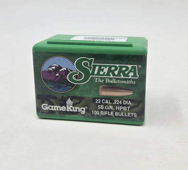 Sierra 22 Cal (.224 Dia) Reloading Bullets Gameking SRAA1390 55 Grain ...