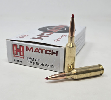 Hornady 6mm GT Ammunition Match H81597 109 Grain ELD Ballistic Tip 20 ...