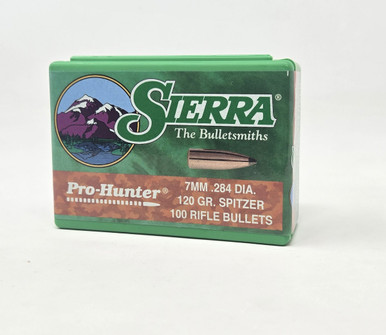 Sierra 7mm (.284 Dia) Reloading Bullets Pro Hunter SRAA1900 120 Grain ...