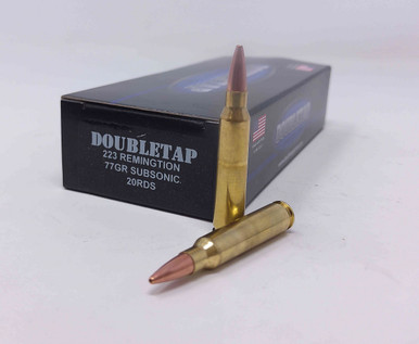 DoubleTap 223 Rem Ammunition Subsonic 223R77S 77 Grain Hollow Point ...