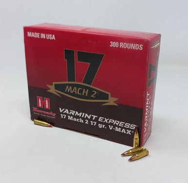 Hornady 17 Mach 2 Ammunition Varmint Express H831773 17 Grain V-Max 300 ...