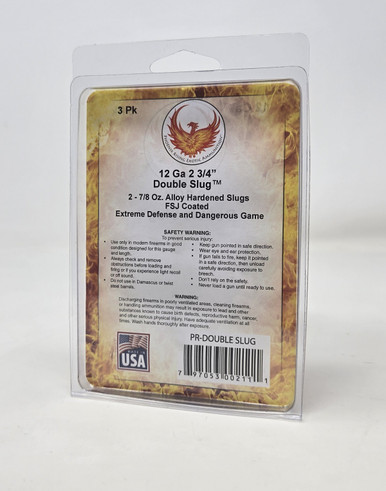 Phoenix Rising 12 Gauge Ammunition Double Slug PR12DS 2-3/4" With Two 7 ...