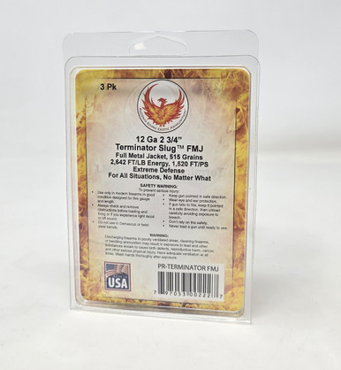 Phoenix Rising 12 Gauge Ammunition Terminator Slug PR12TERM 2-3/4" Full ...