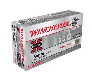 Winchester 9mm Ammunition Super-X Winclean WC92 124 Grain Jacketed Soft ...