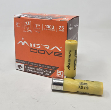 Migra 20 Gauge Ammunition Dove M20UD759 3" #7.5 And #9 Mixed Shot 1-1 ...