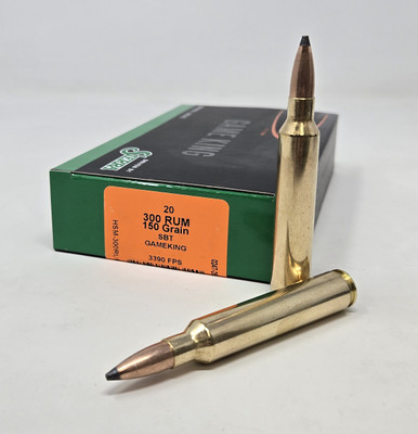 HSM 300 RUM Ammunition Gameking HSM300RUM-11-N 150 Grain Spitzer Boat ...