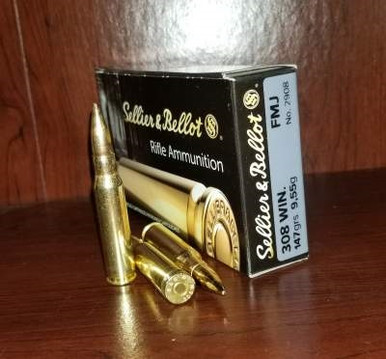 Sellier & Bellot 308 Winchester Ammunition SB308A 147 Grain Full Metal ...