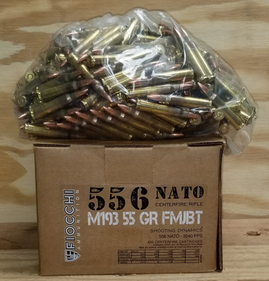 Fiocchi 5.56 NATO Ammunition Shooting Dynamics 556M193F 55 Grain Full ...
