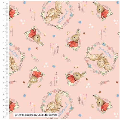 Peter Rabbit Flopsy Mopsy Good Little Bunnies | Pink | per 10cm - Sew & Co