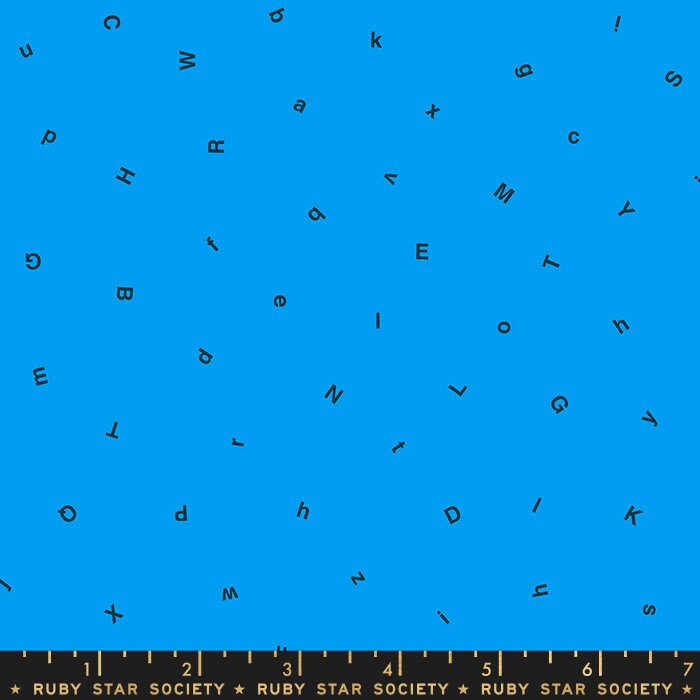 Ruby Star Society Letters in Bright Blue - per 10cm - Sew & Co