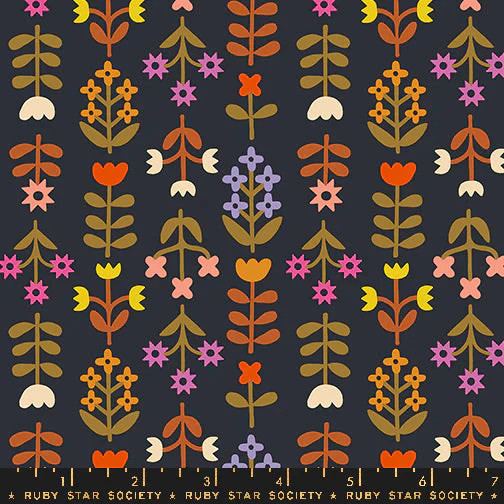 Meadow Canvas in Soft Black | Favourite Flowers by Ruby Star Society ...