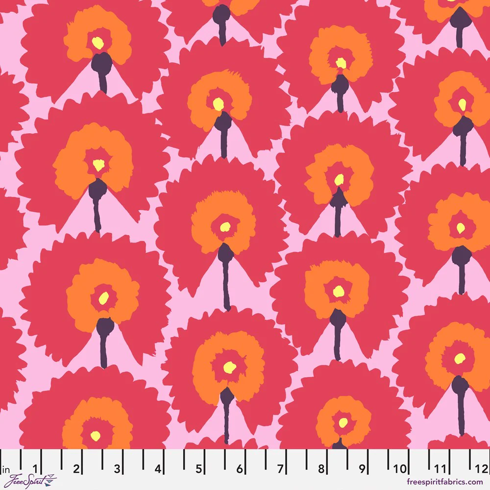Regal Fans in Red | Kaffe Fassett Collective | per 10cm - Sew & Co