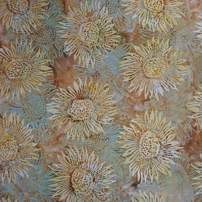Overlapping Sunflowers in Desert Dawn | Hoffman Batiks | per 10cm - Sew ...