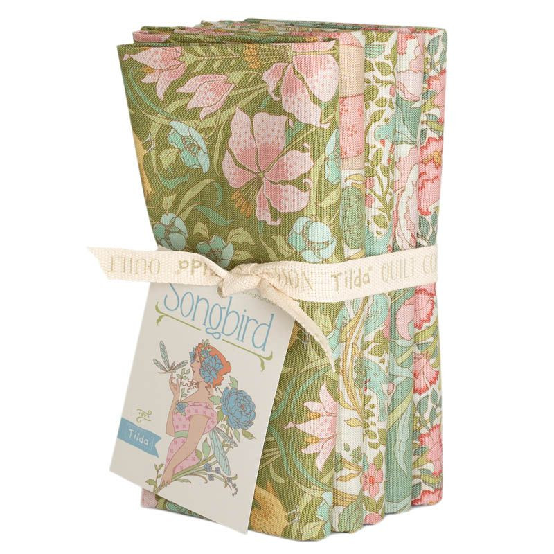 Fat 1/4 Bundle | Songbird by Tilda | 5 Fabrics | Green - Sew & Co