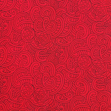 Ponga Koru in Scarlet | Kiwiana | per 10cm - Sew & Co