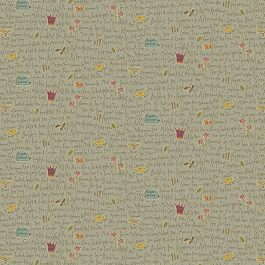 Words on Slate Blue | Tealicious by Anni Downs | per 50cm - Sew & Co