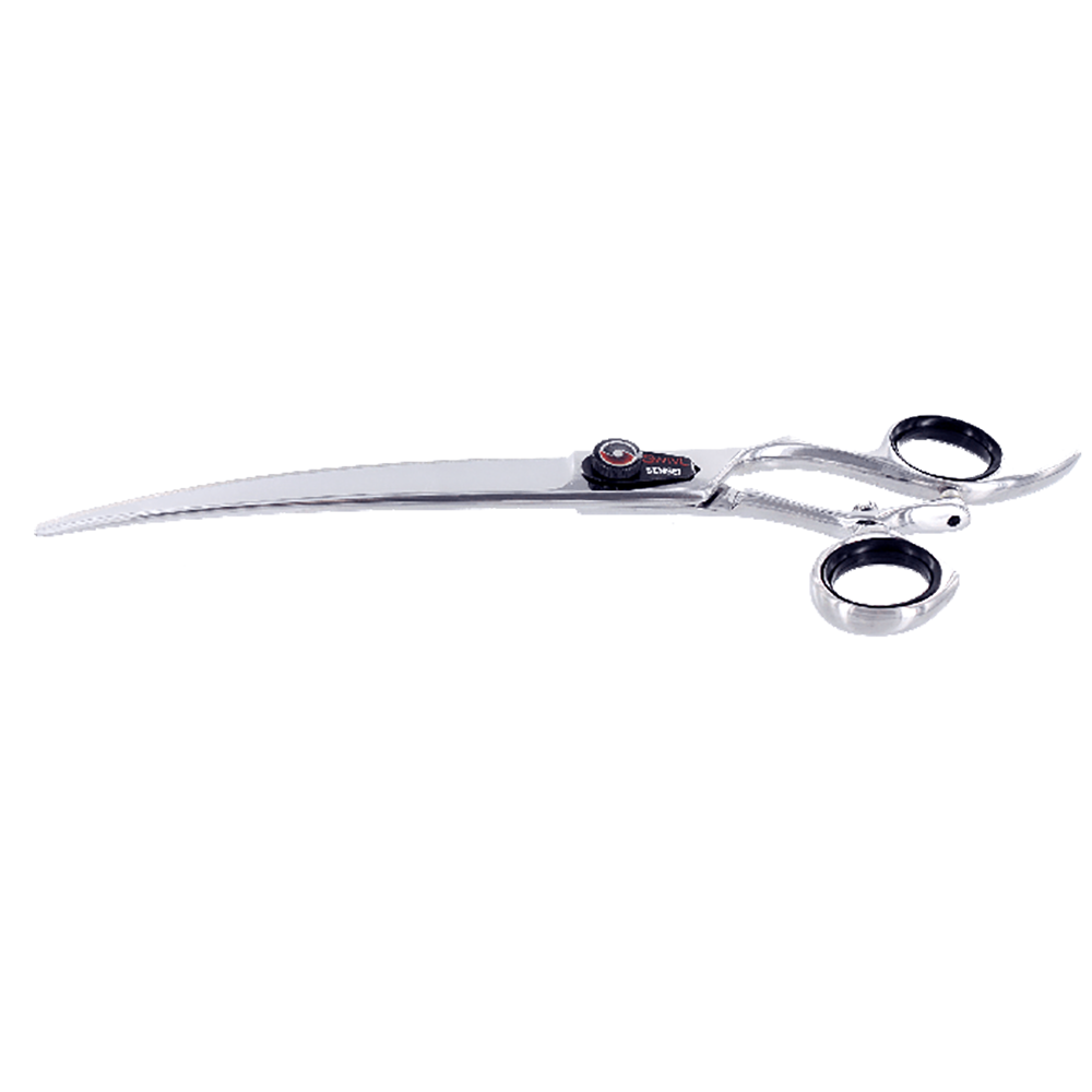 Sensei Shears Classic 7" Curved Crane Handle Grooming Leaf Spring Shear