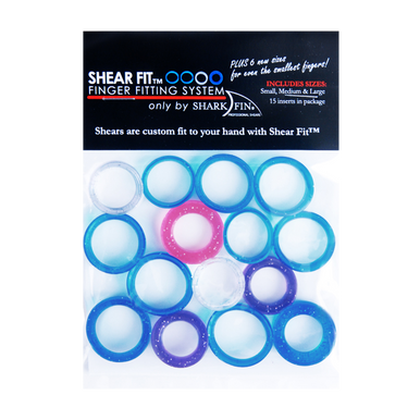 Sharkfin Shear Fit 15 Piece Finger Size Pack Custom Fit Your Shears To ...