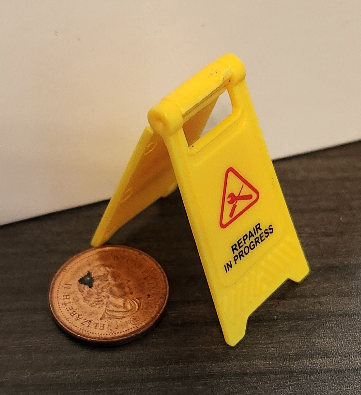 1/12 Scale Folding "Caution Wet Floor" Sign - Grandpa's Doll House
