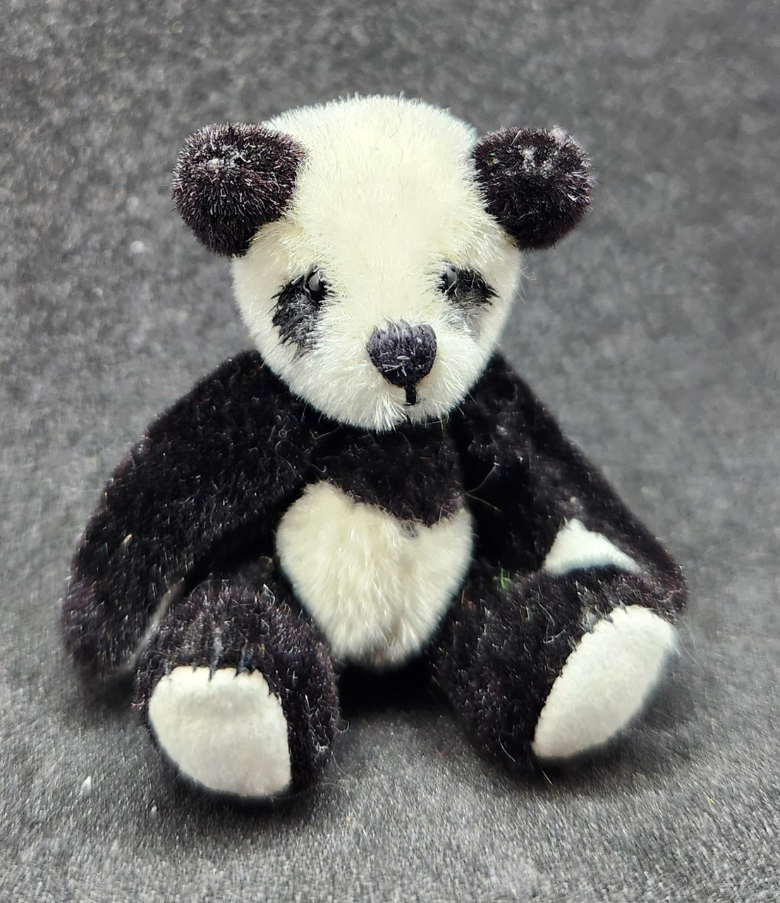 Miniature Teddy Bear, Panda, Jointed, 2 1/8" high - Grandpa's Doll House