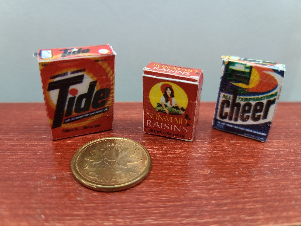 1/12 Scale Miniature Laundry Soap & Raison Boxes - Grandpa's Doll House