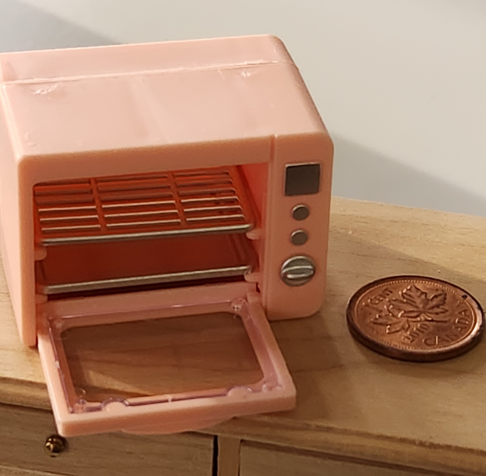 1/12 Scale Retro Pink Toaster Oven - Grandpa's Doll House