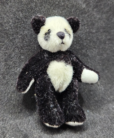 Miniature Teddy Bear, Panda, Jointed, 2 1/8" high - Grandpa's Doll House