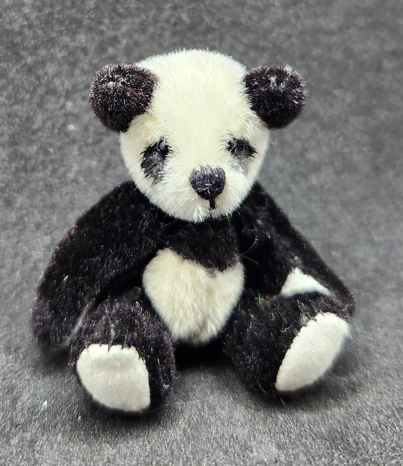 Miniature Teddy Bear, Panda, Jointed, 2 1/8" high - Grandpa's Doll House