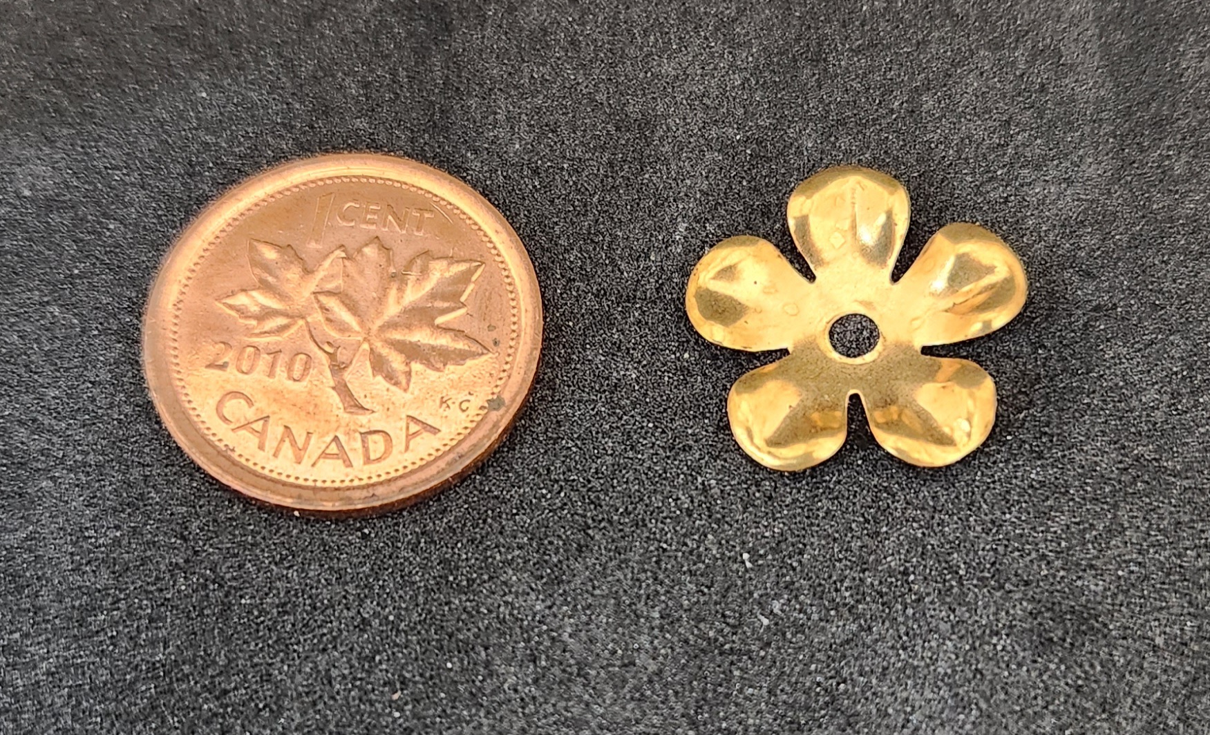 Metal Finding Unplated Brass Flower - Grandpa's Doll House