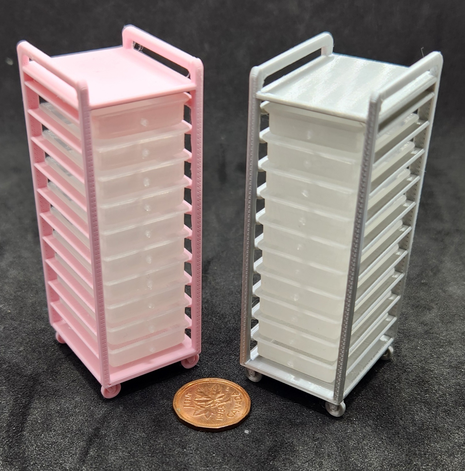 1/12 Scale Craft Cart with 10 Clear Drawers - Grandpa's Doll House