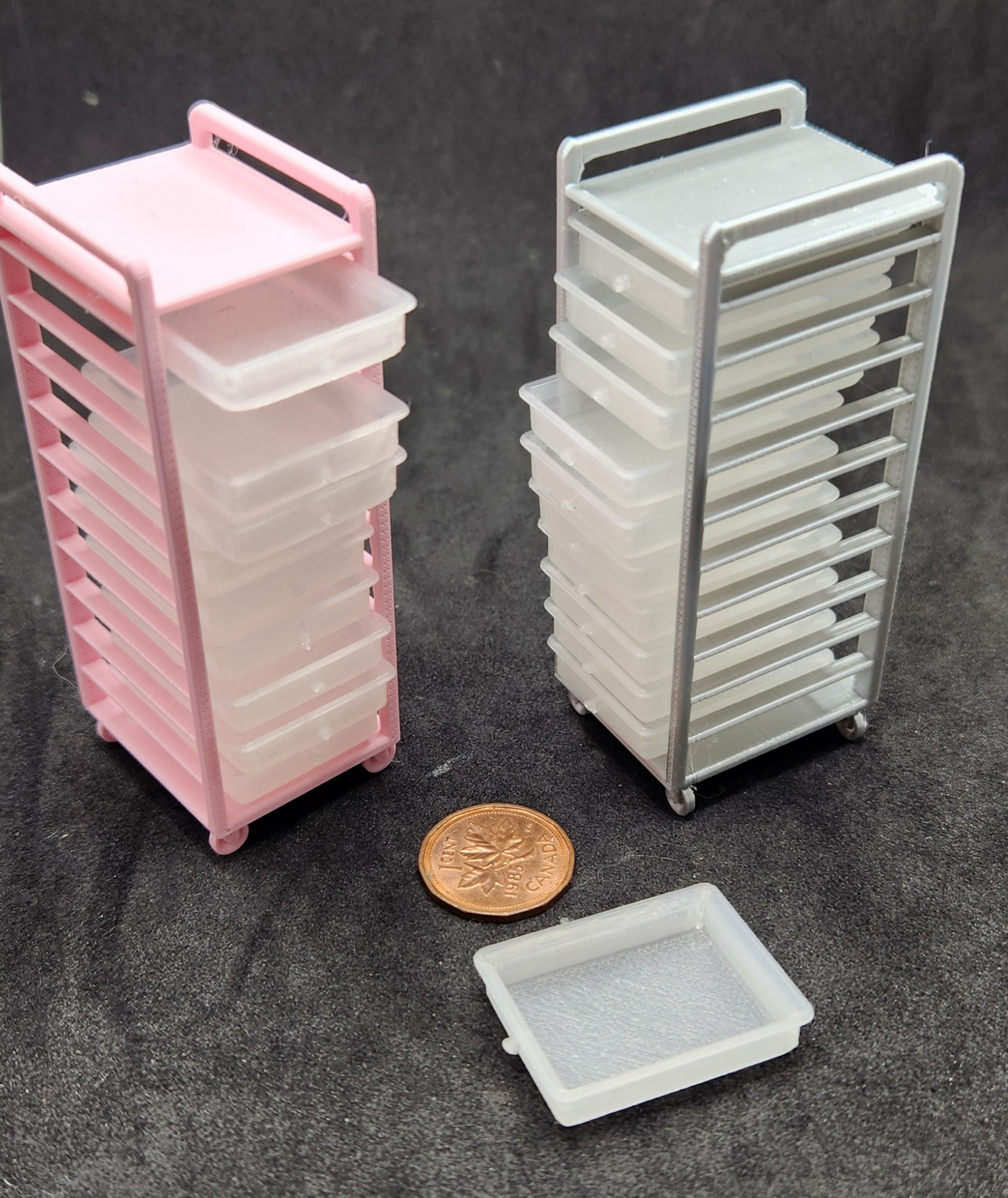 1/12 Scale Craft Cart with 10 Clear Drawers - Grandpa's Doll House