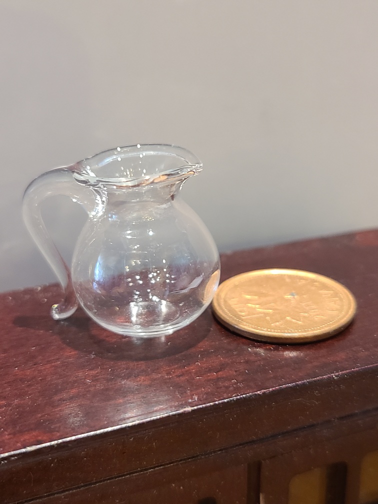 Miniature Clear Glass pitcher - Grandpa's Doll House