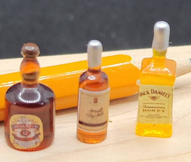 Set of 3 Miniature Alcohol Bottles (1/12 or 1/24 Scale) - Grandpa's ...