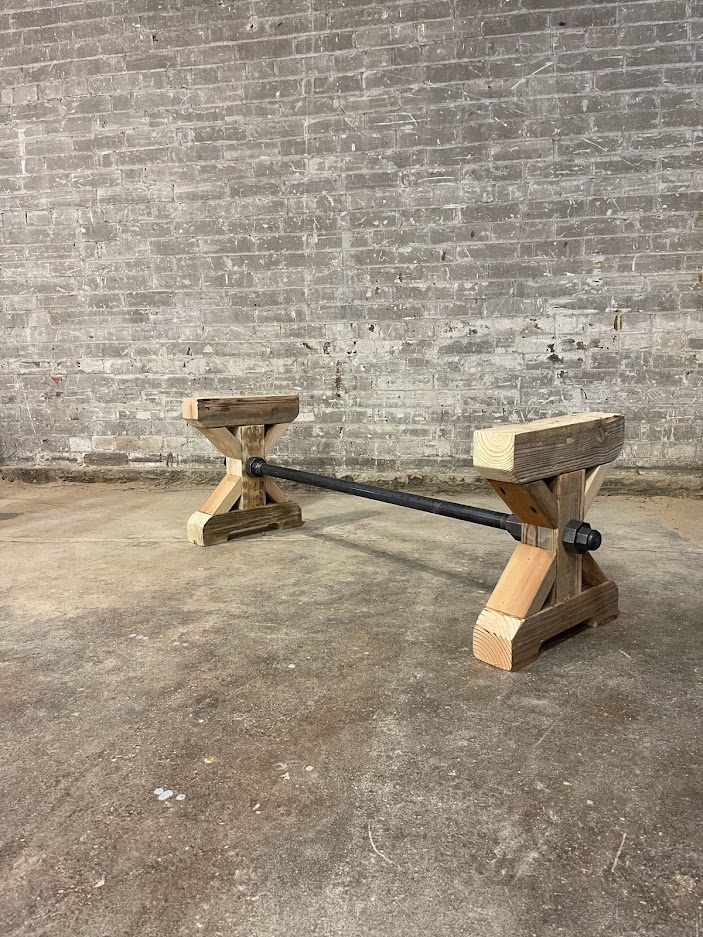 Reclaimed X-Base Iron Rail Bench - Barn & Beam