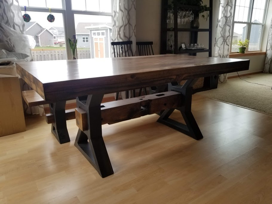 Hand Welded Metal X-Base Dining Table - Barn & Beam