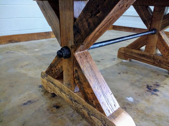 Reclaimed X-Base Iron Rail Table - Barn & Beam Customizable Tables