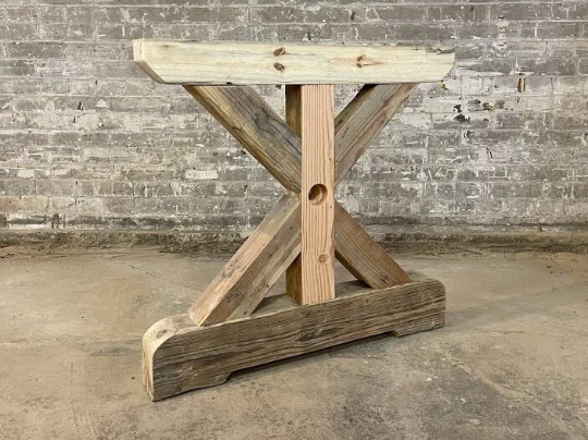 Reclaimed X-Base Iron Rail Table Base | DIY Table Base | Rustic Table Base
