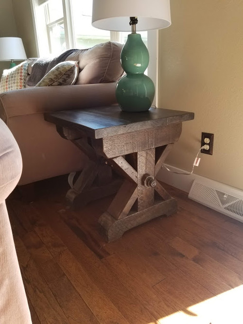 Reclaimed X-Base Iron Rail End Table - Barn & Beam