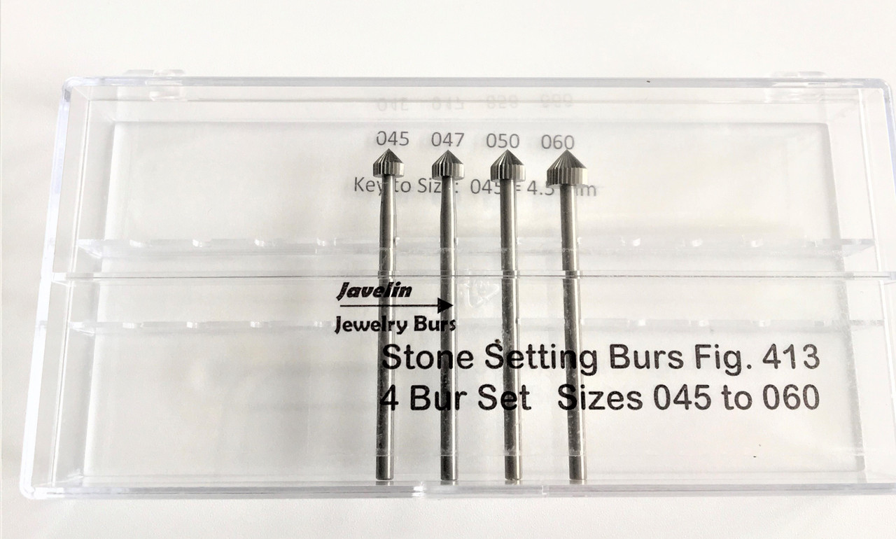 Stone Setting, Sizes 045 to 060, 4 Piece Set - Javelin Burs for Jewelers