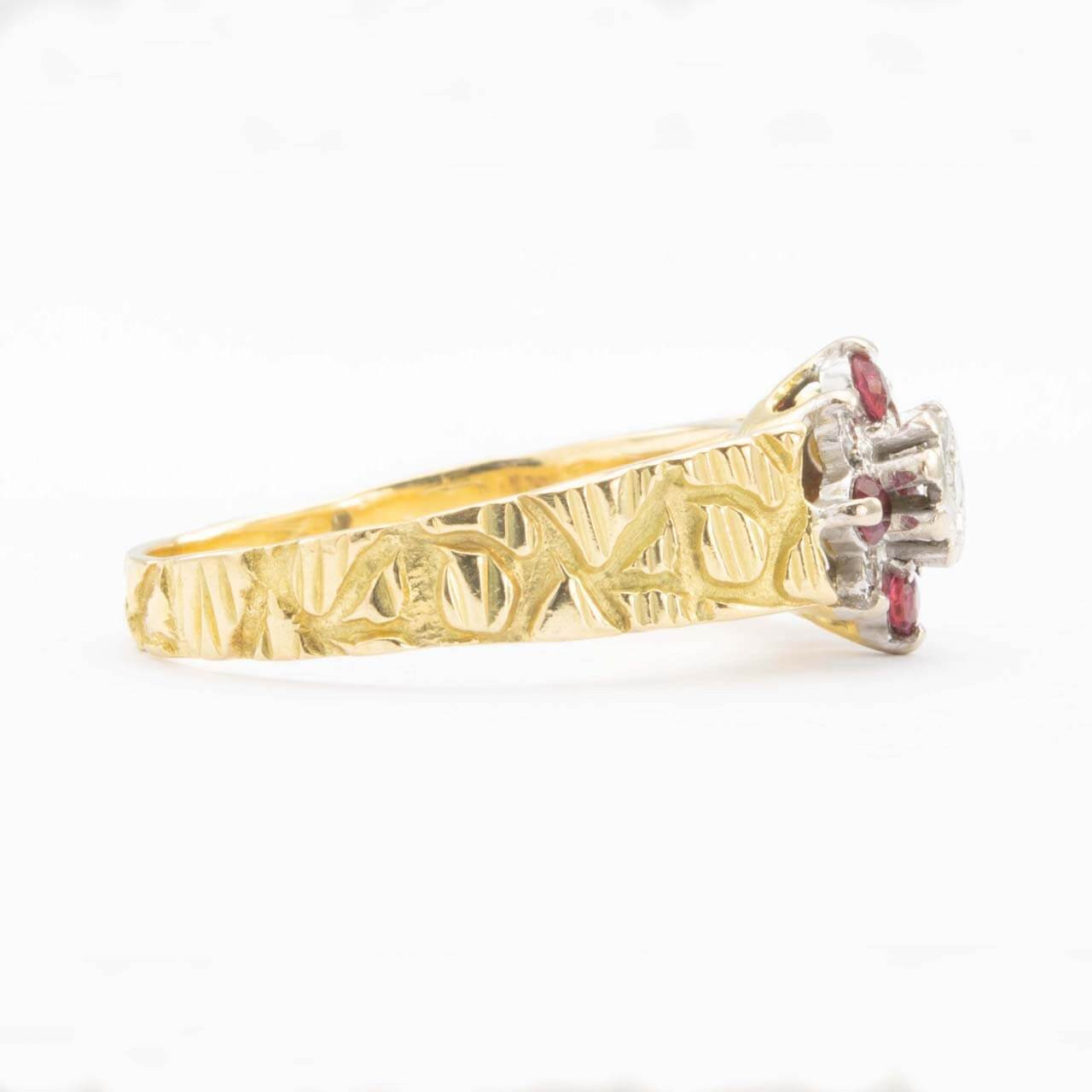 Second Hand Ruby & Diamond Cluster Ring | RH Jewellers
