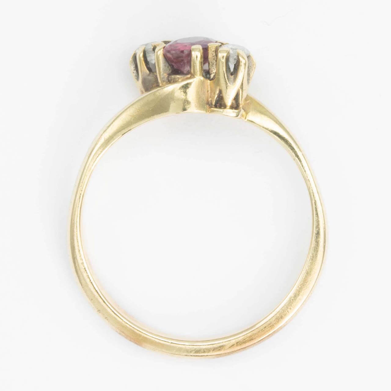 Second Hand Ruby & Diamond 3 Stone Ring | RH Jewellers