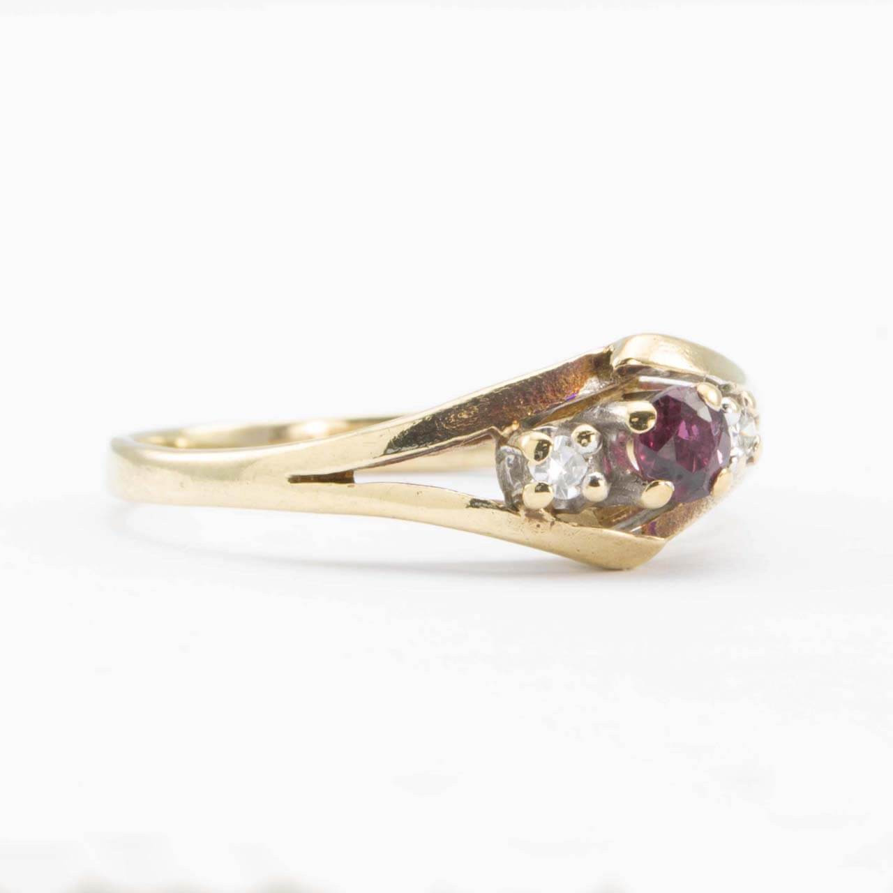 Second Hand Ruby and Diamond 3 Stone Ring | RH Jewellers