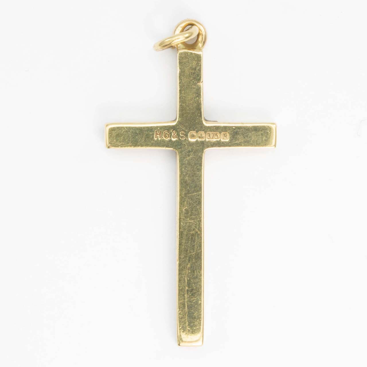 Second Hand 9ct Gold Engraved Cross Pendant | RH Jewellers