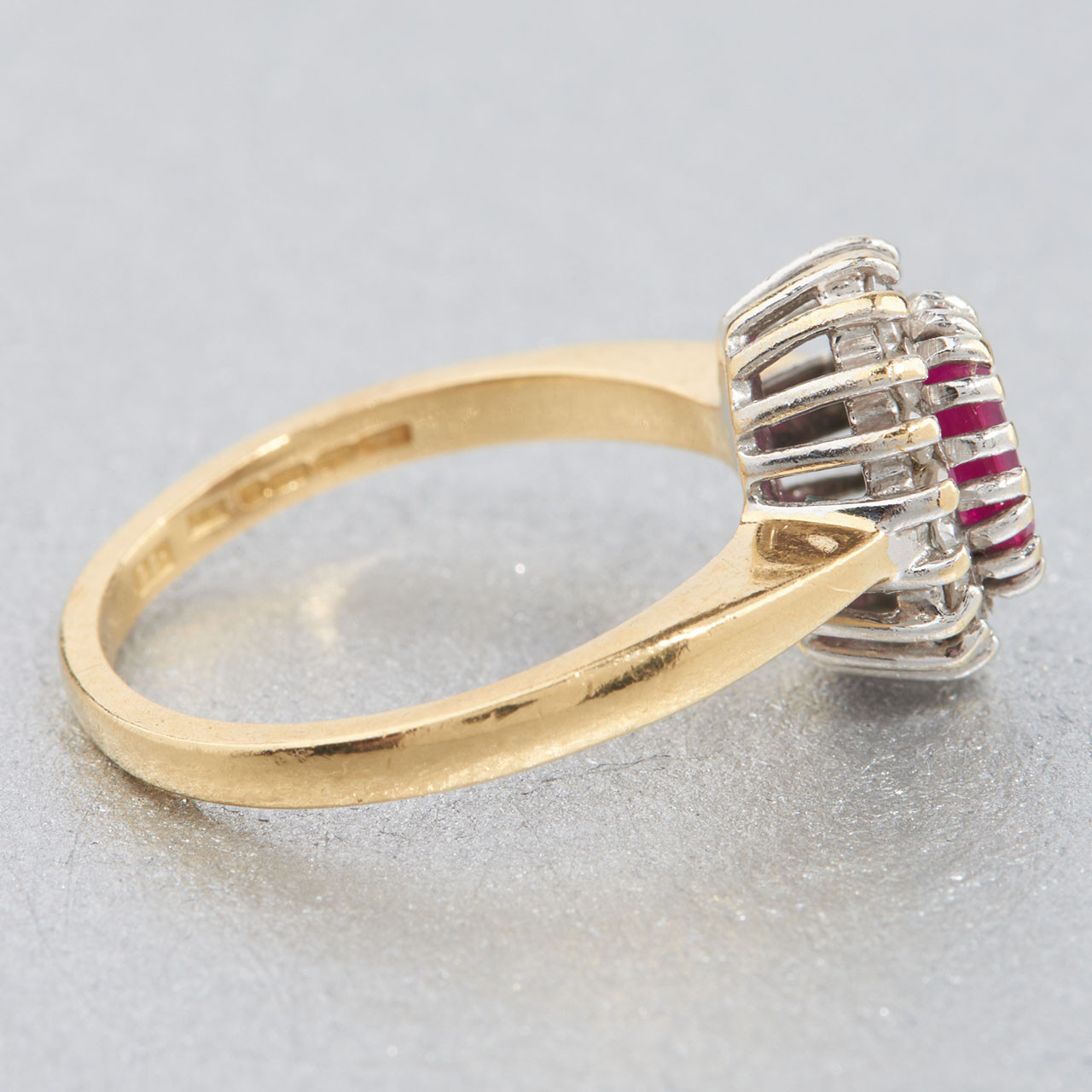Second Hand Ruby & Diamond Cluster Ring | RH Jewellers