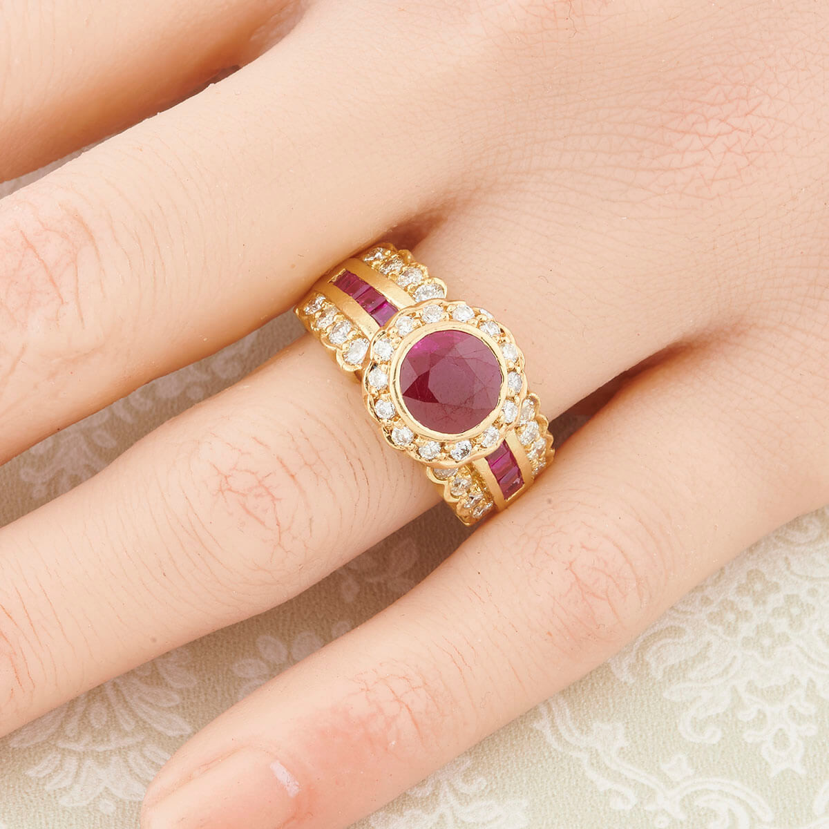 Second Hand Ruby & Diamond Statement Ring | RH Jewellers