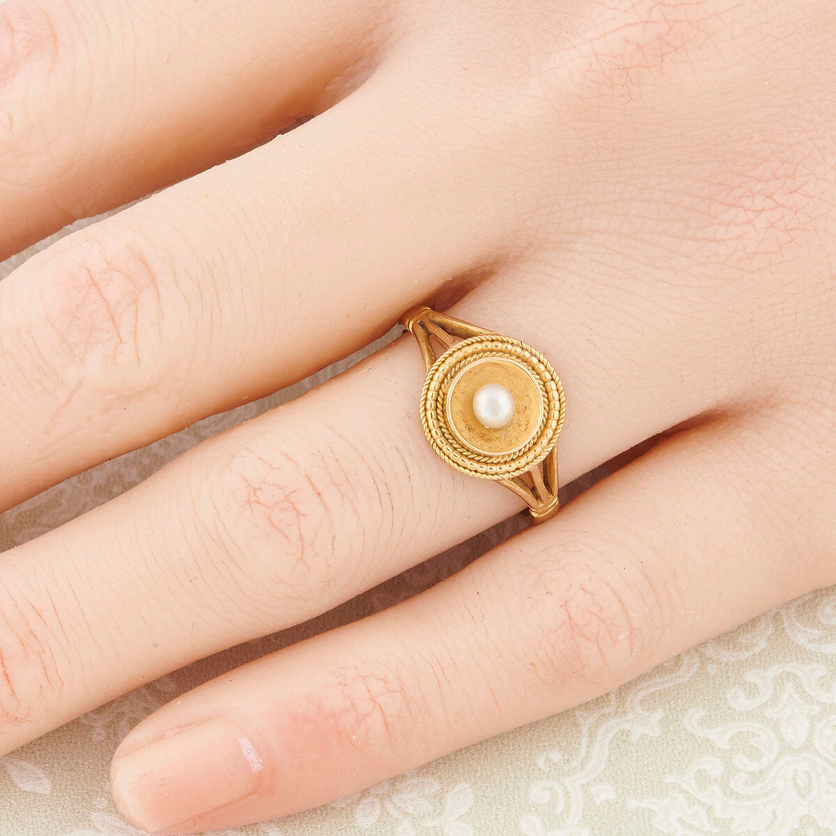 Antique 15ct & 9ct Gold Pearl Target Ring | RH Jewellers