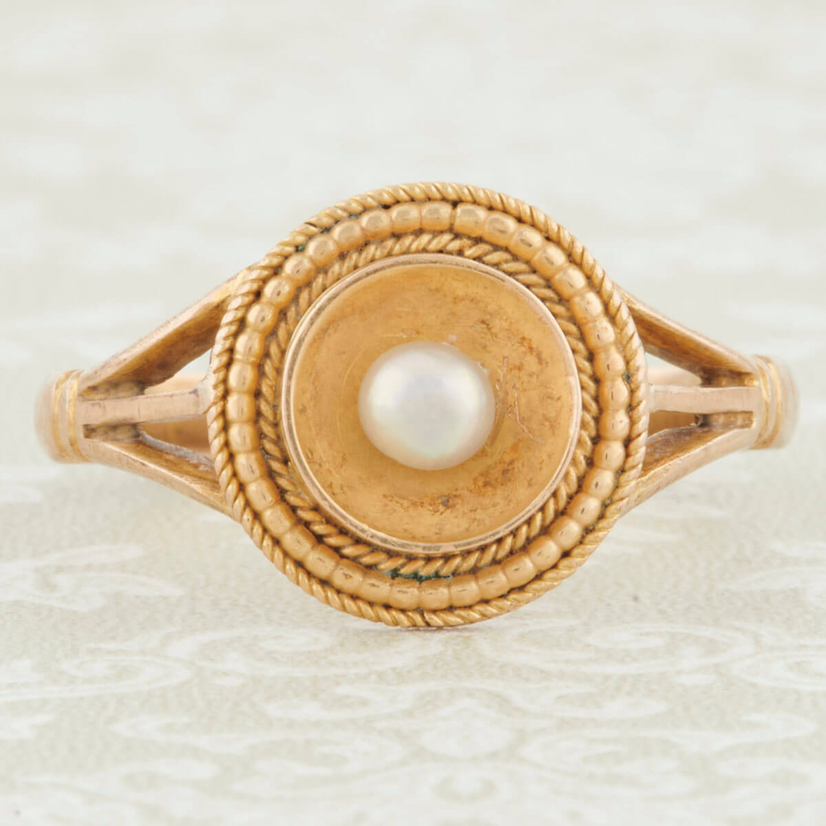 Antique 15ct & 9ct Gold Pearl Target Ring | RH Jewellers
