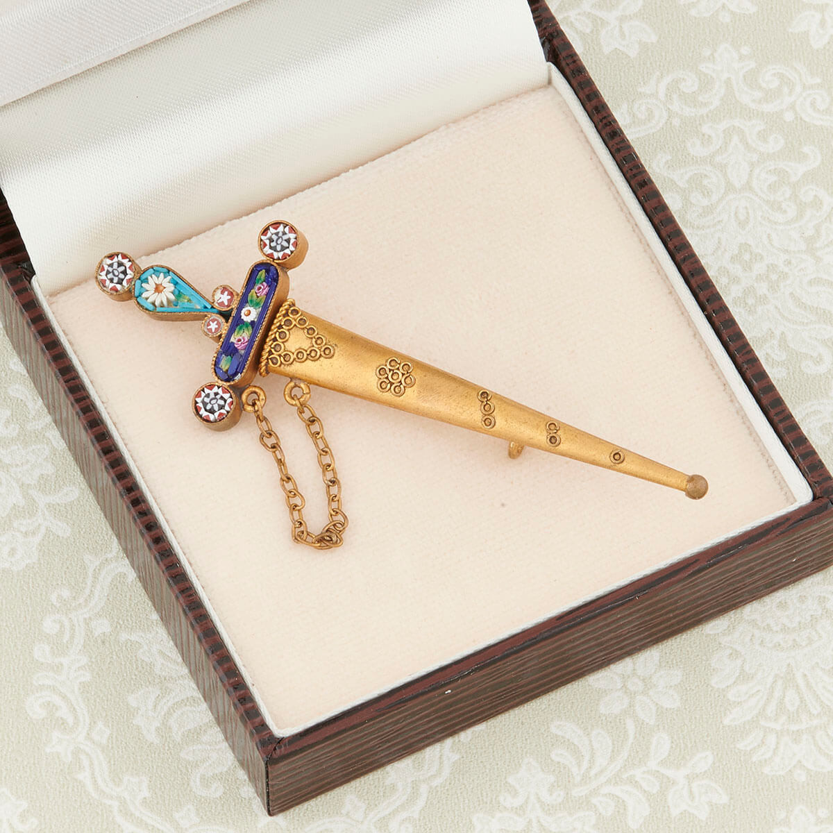 Antique Micro Mosaic Sword Brooch | RH Jewellers
