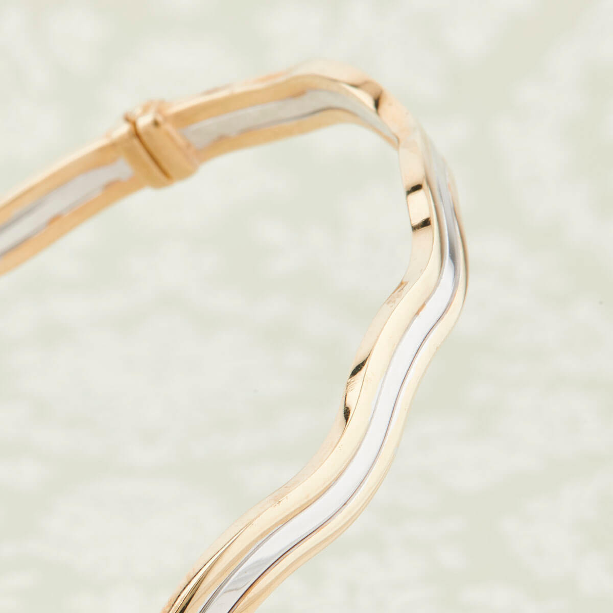 9ct 2 Colour Gold Wave Bangle | RH Jewellers